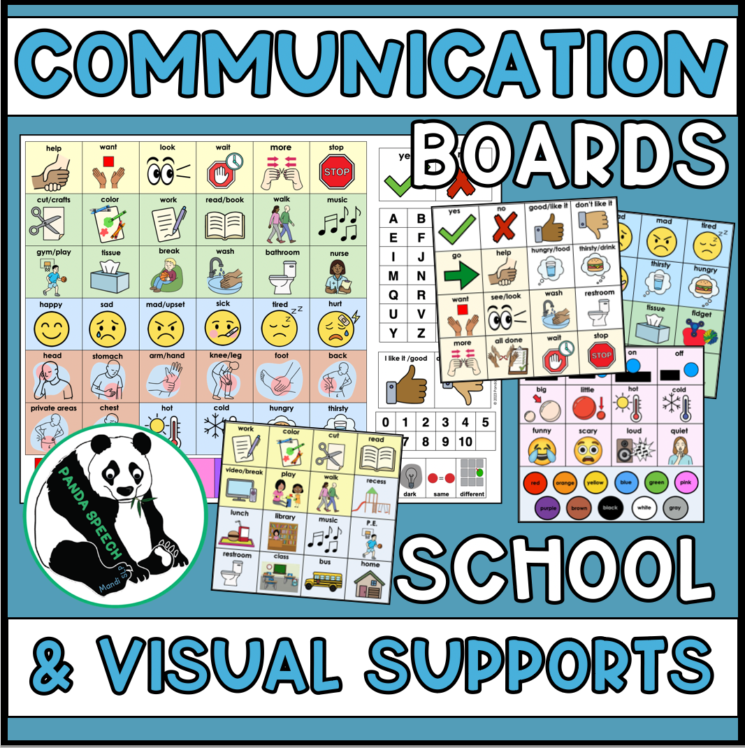 Student Basic Communication Board and Visual Supports Digital Download ...