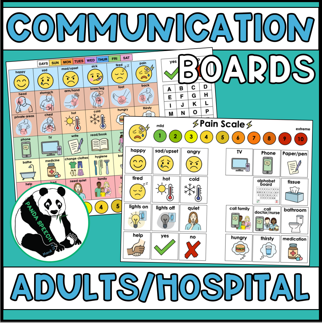 Adult Basic Communication Boards (Hospital and Basic Care Needs) Digit ...
