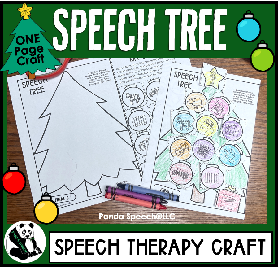 Speech Christmas Tree ~ One Page Speech and Language Craft – Panda ...