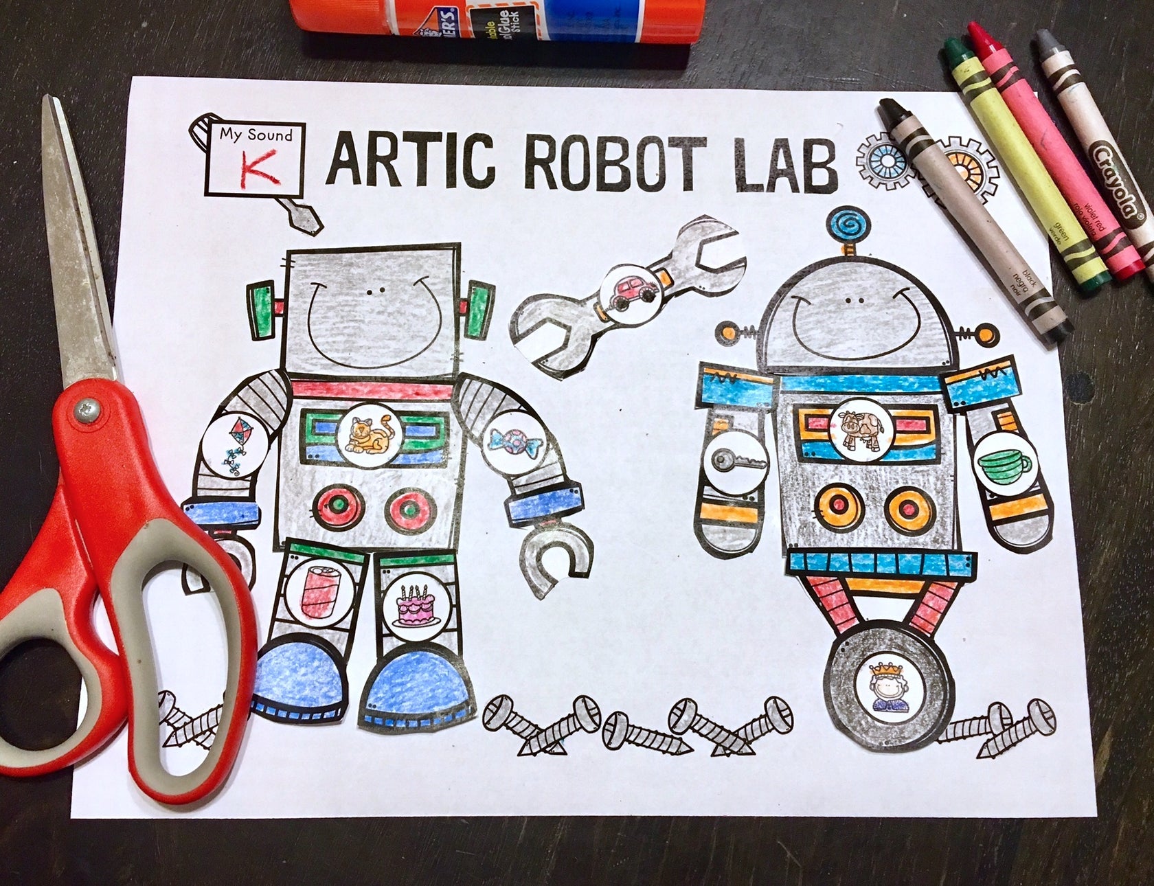 Artic Robot Lab~ Speech Therapy Cut & Paste Craft for Articulation ...