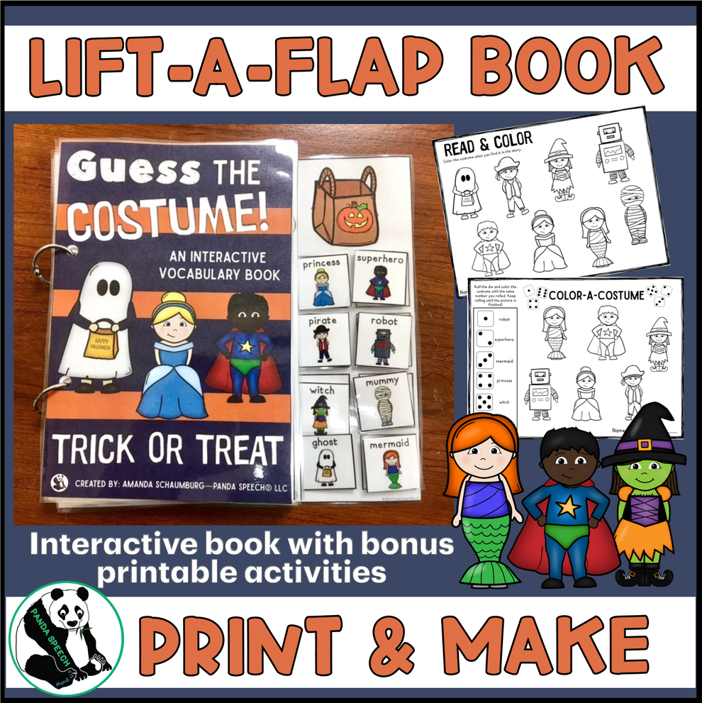Guess the Costume Lift a Flap Book (Print & Make Book) – Panda Speech LLC