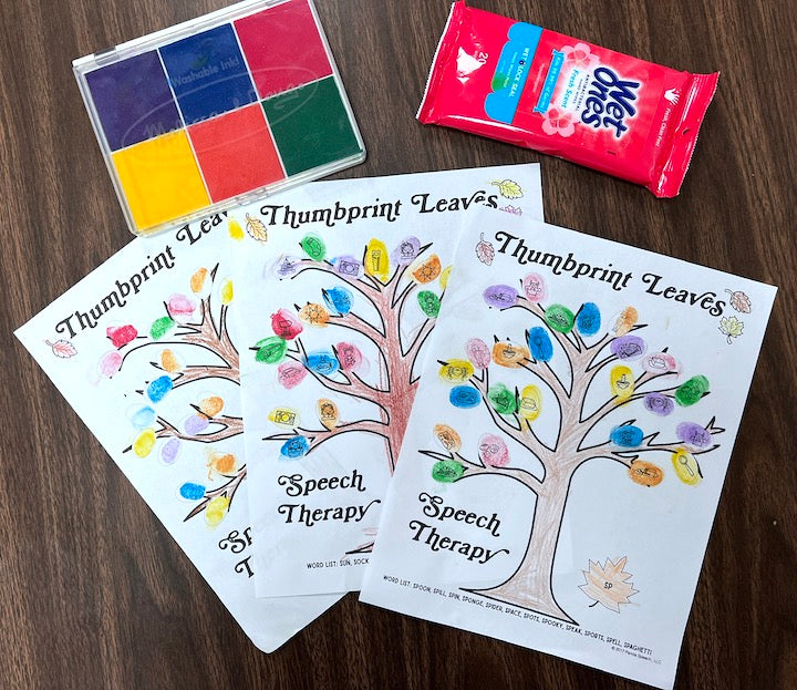 Falling Leaves Thumbprints A Speech Therapy Craft Activity ~ Articulat ...