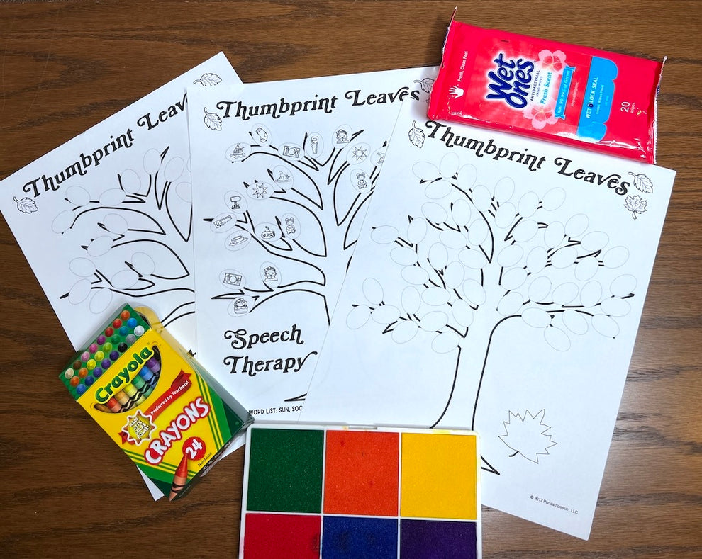 Falling Leaves Thumbprints A Speech Therapy Craft Activity ~ Articulat ...
