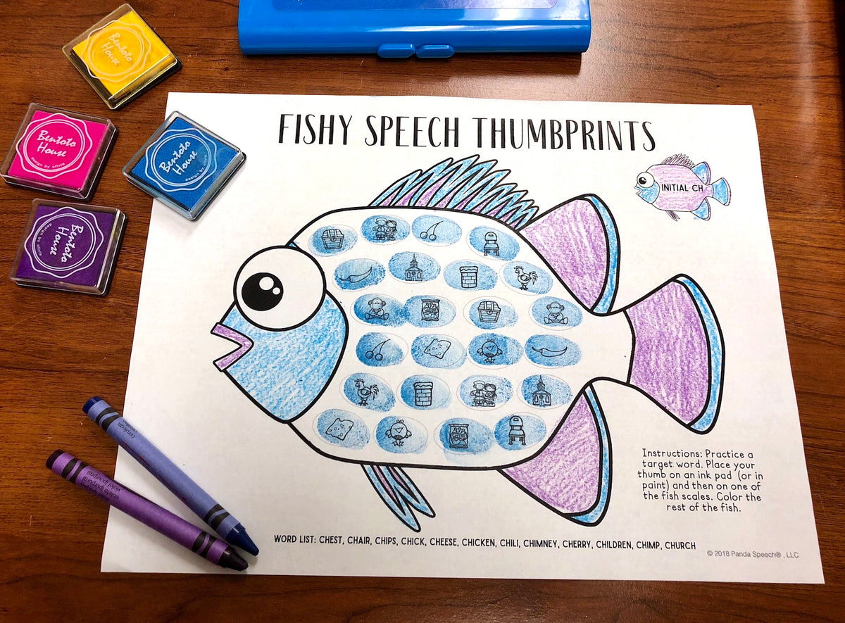 Fishy Thumbprints A Speech Therapy Craft Activity ~ Articulation Pract ...