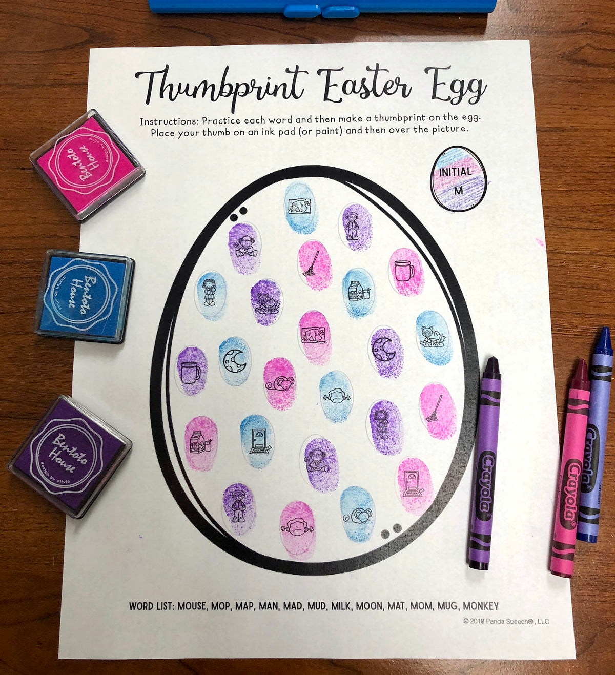East Egg Thumbprints A Speech Therapy Craft Activity ~ Articulation Pr ...