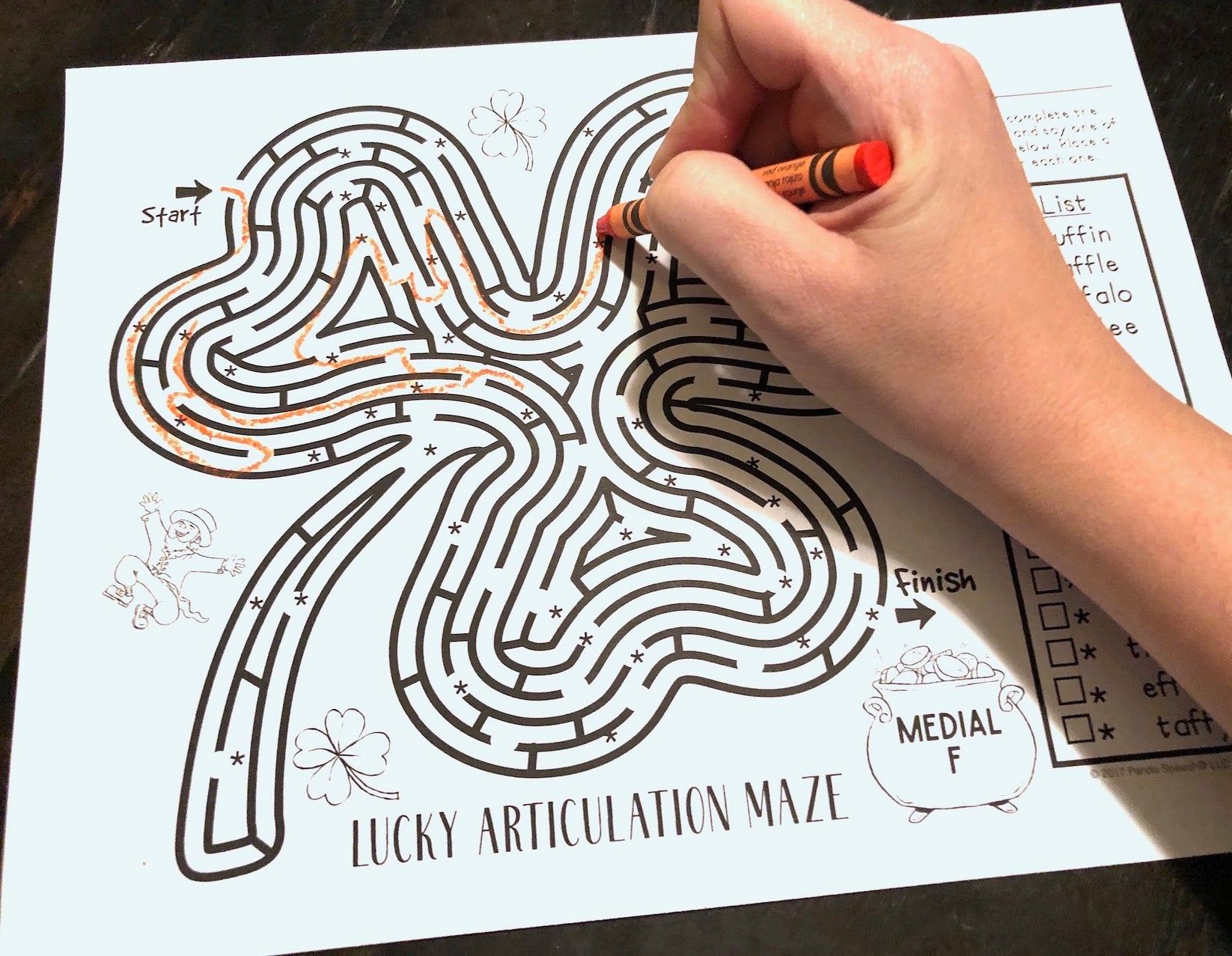 Lucky Articulation Mazes ~ No Prep Speech Therapy – Panda Speech LLC