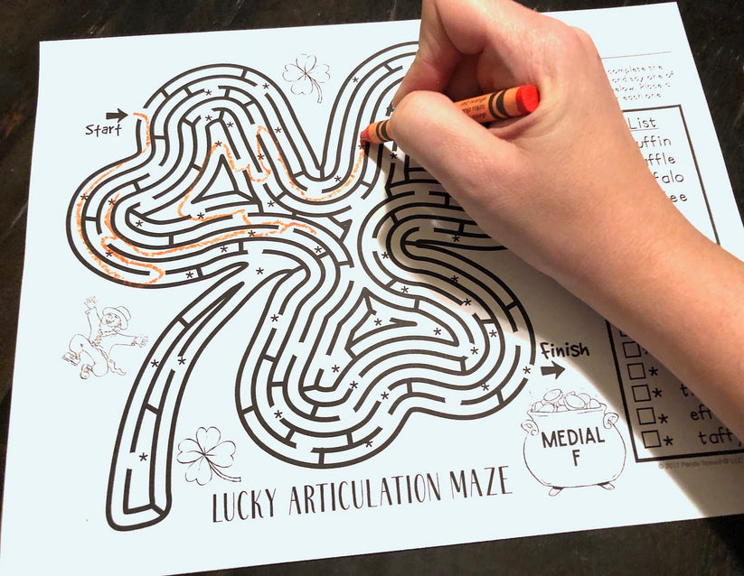 Lucky Articulation Mazes ~ No Prep Speech Therapy – Panda Speech LLC