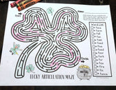 Lucky Articulation Mazes ~ No Prep Speech Therapy – Panda Speech LLC