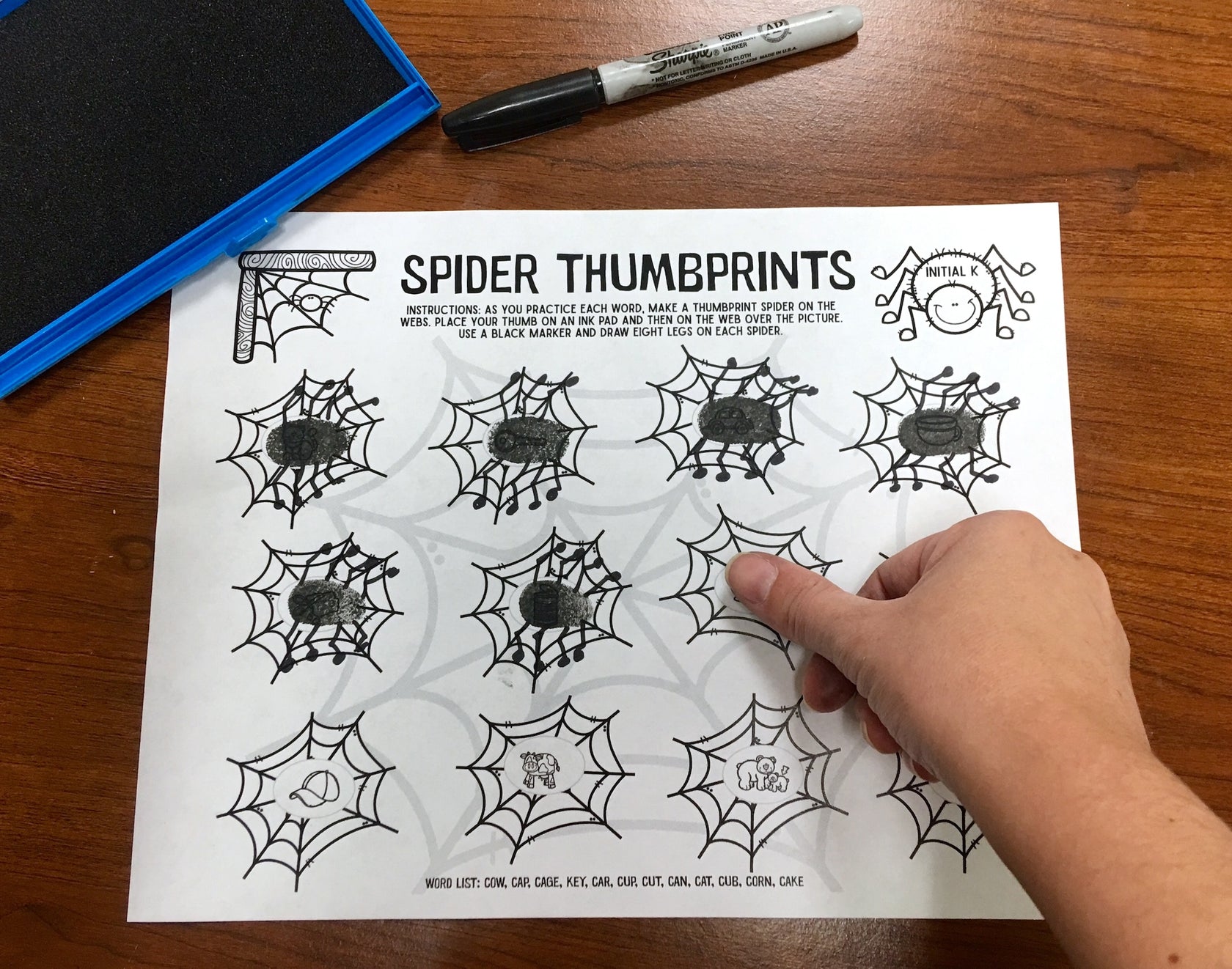 Spider Thumbprints A Speech Therapy Craft Activity ~ Articulation Prac ...
