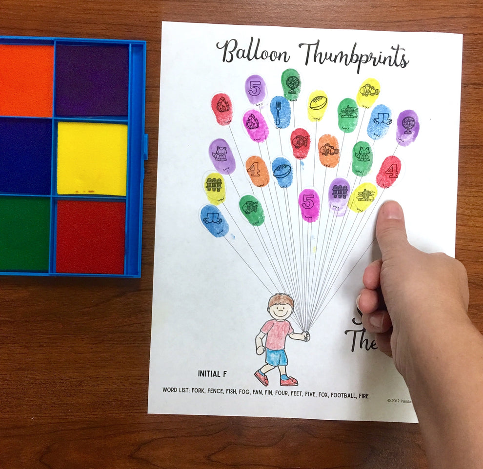 Balloon Thumbprints A Speech Therapy Craft Activity ~ Articulation Pra ...