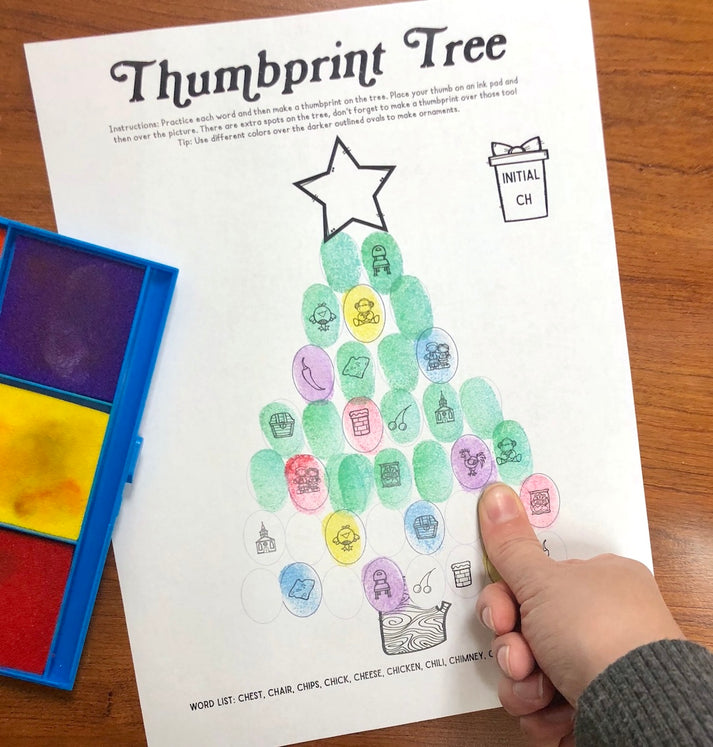 Christmas Tree Thumbprints A Speech Therapy Craft Activity ~ Articulat ...