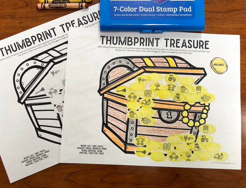 Treasure Thumbprints A Speech Therapy Craft Activity ~ Articulation Pr ...