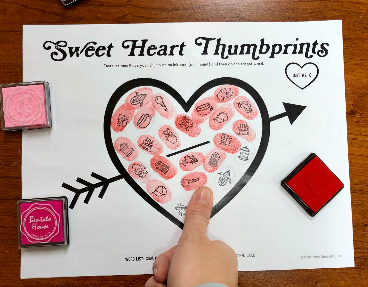 Sweetheart Thumbprints A Speech Therapy Craft Activity ~ Articulation ...