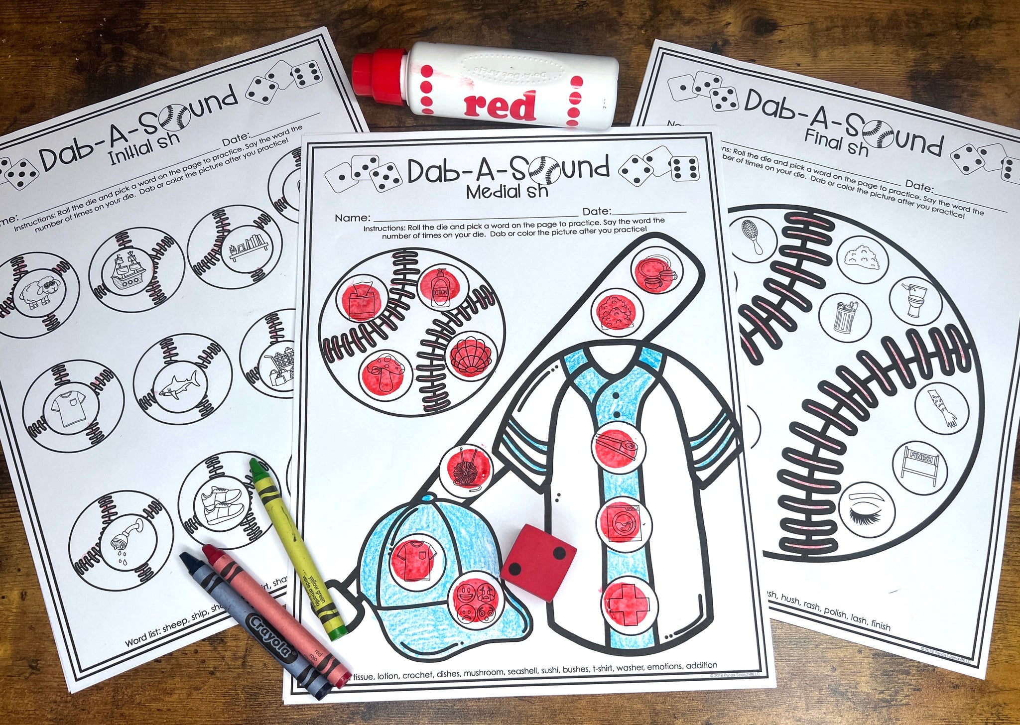 Dab a Sound Baseball Edition ~ Print & Go for Articulation Speech Ther ...