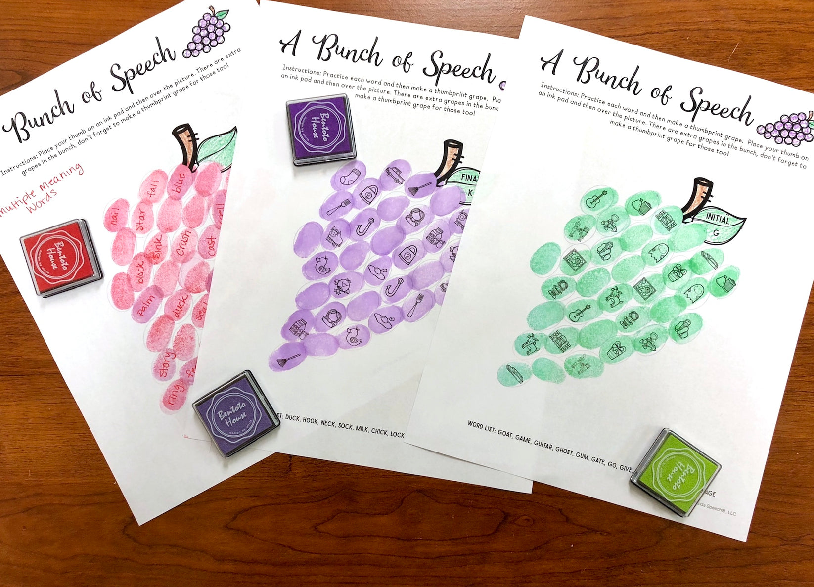 Grape Thumbprints A Speech Therapy Craft Activity ~ Articulation Pract ...