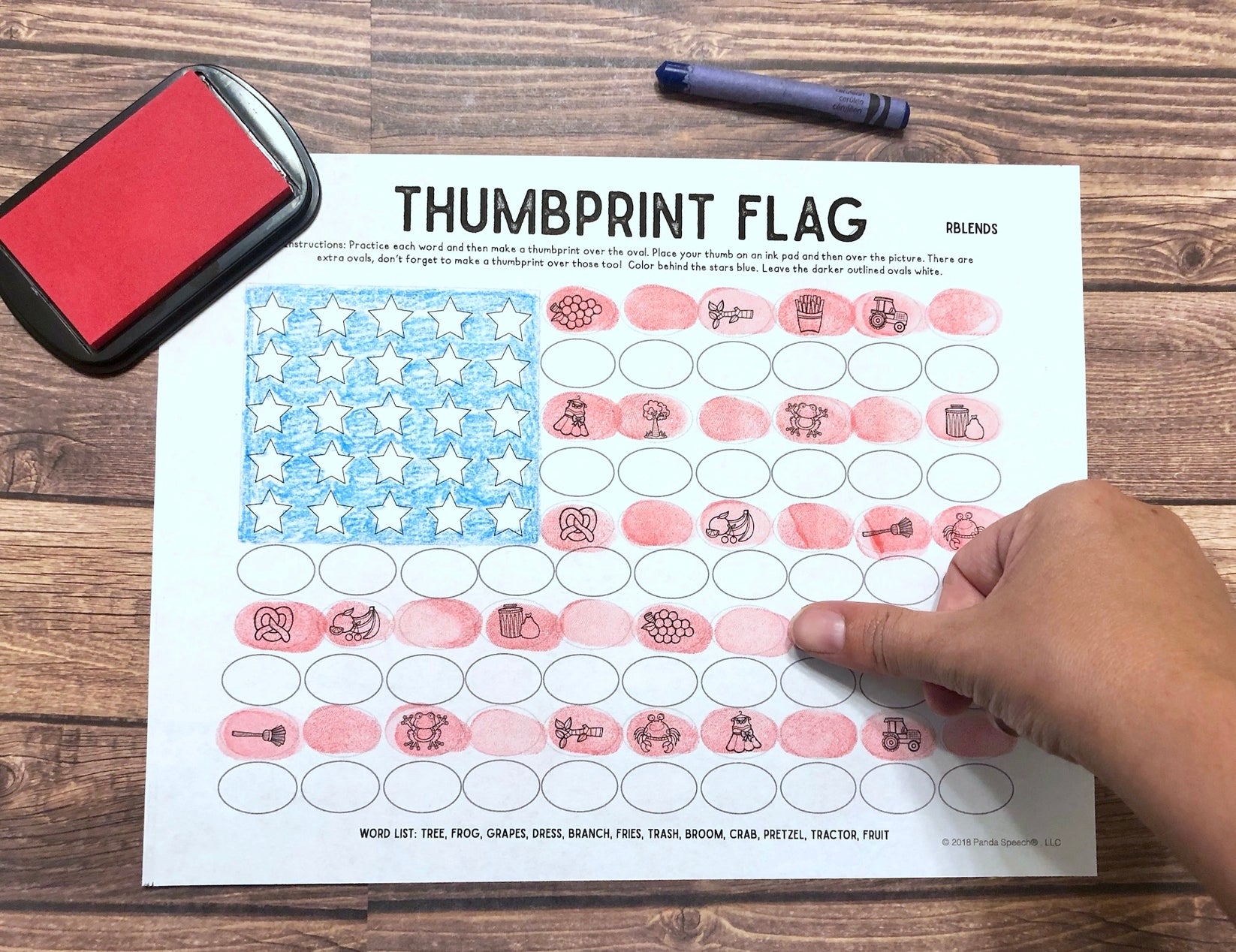 Flag Thumbprints A Speech Therapy Craft Activity ~ Articulation Practi ...