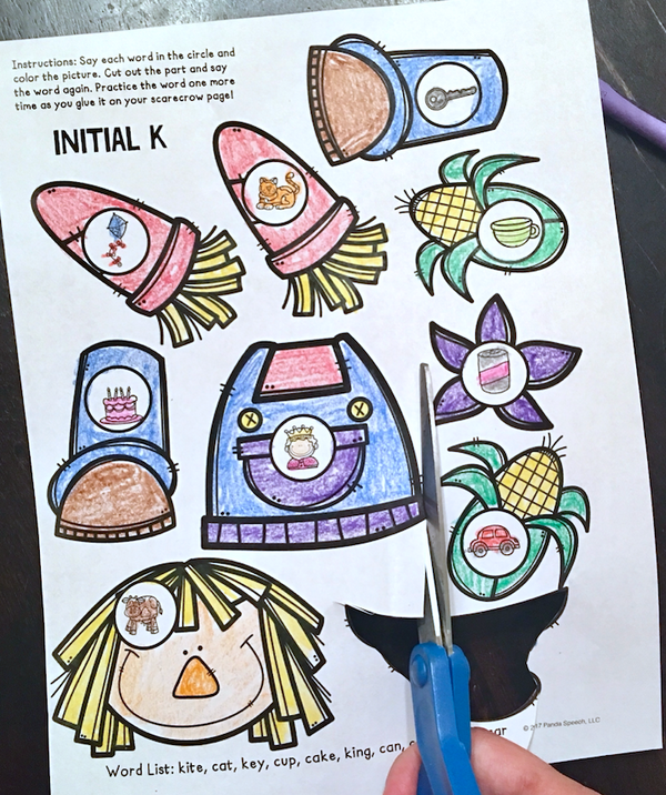 Articulation Scarecrow ~ Speech Therapy Cut & Paste Craft – Panda ...