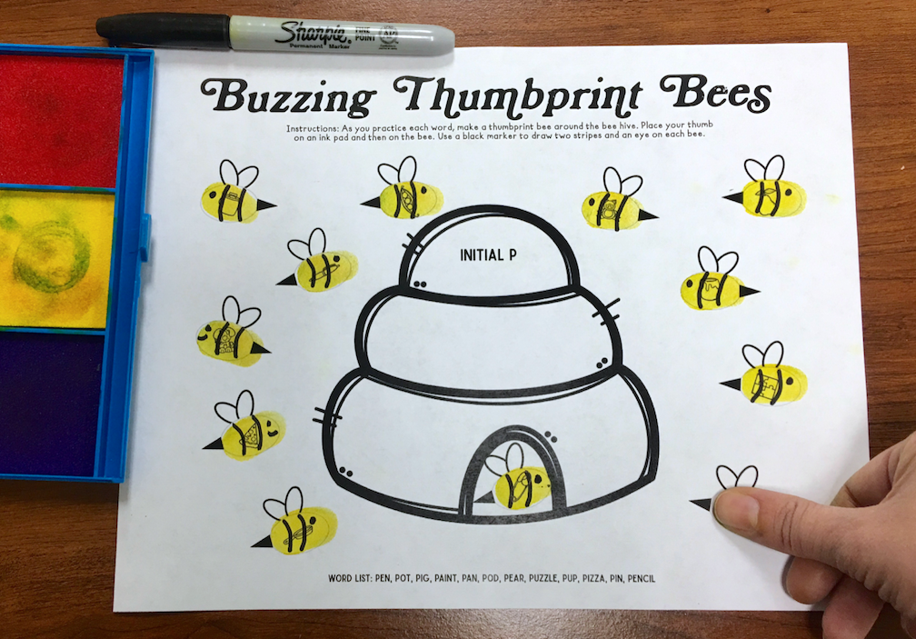 Buzzing Bees Thumbprints A Speech Therapy Craft Activity ~ Articulatio ...