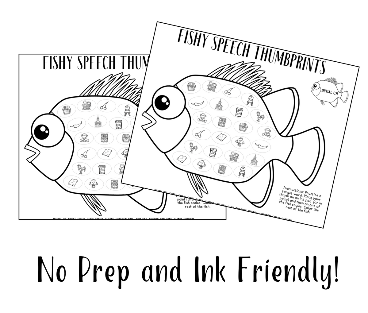 Fishy Thumbprints A Speech Therapy Craft Activity ~ Articulation Pract ...