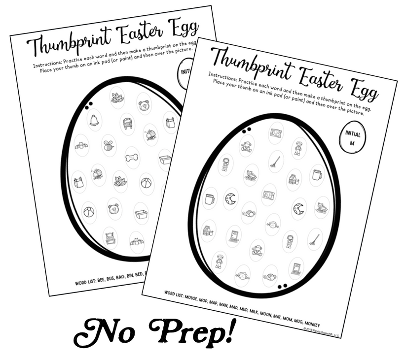 East Egg Thumbprints A Speech Therapy Craft Activity ~ Articulation Pr ...