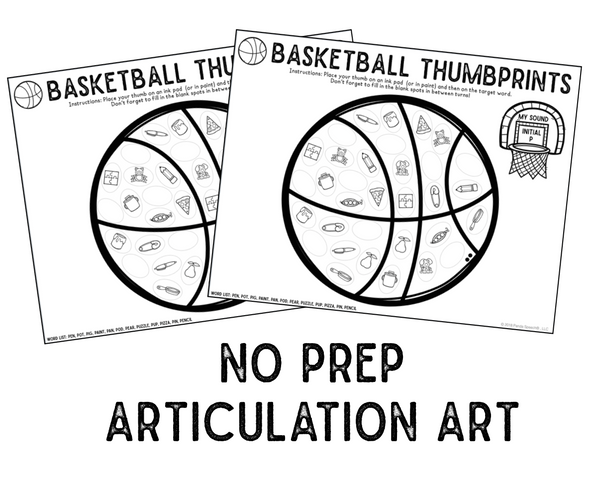 Basketball Thumbprints A Speech Therapy Craft Activity ~ Articulation ...