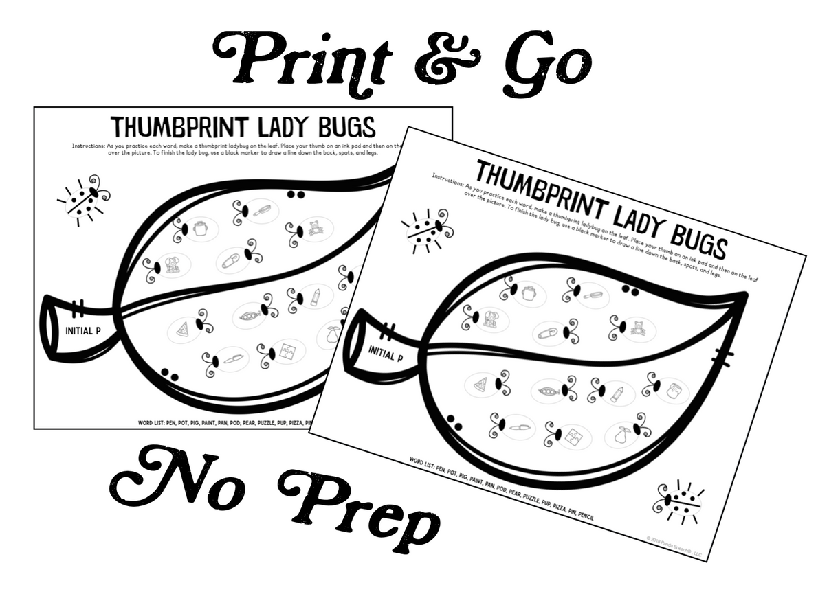 Lady Bug Thumbprints A Speech Therapy Craft Activity ~ Articulation Pr ...