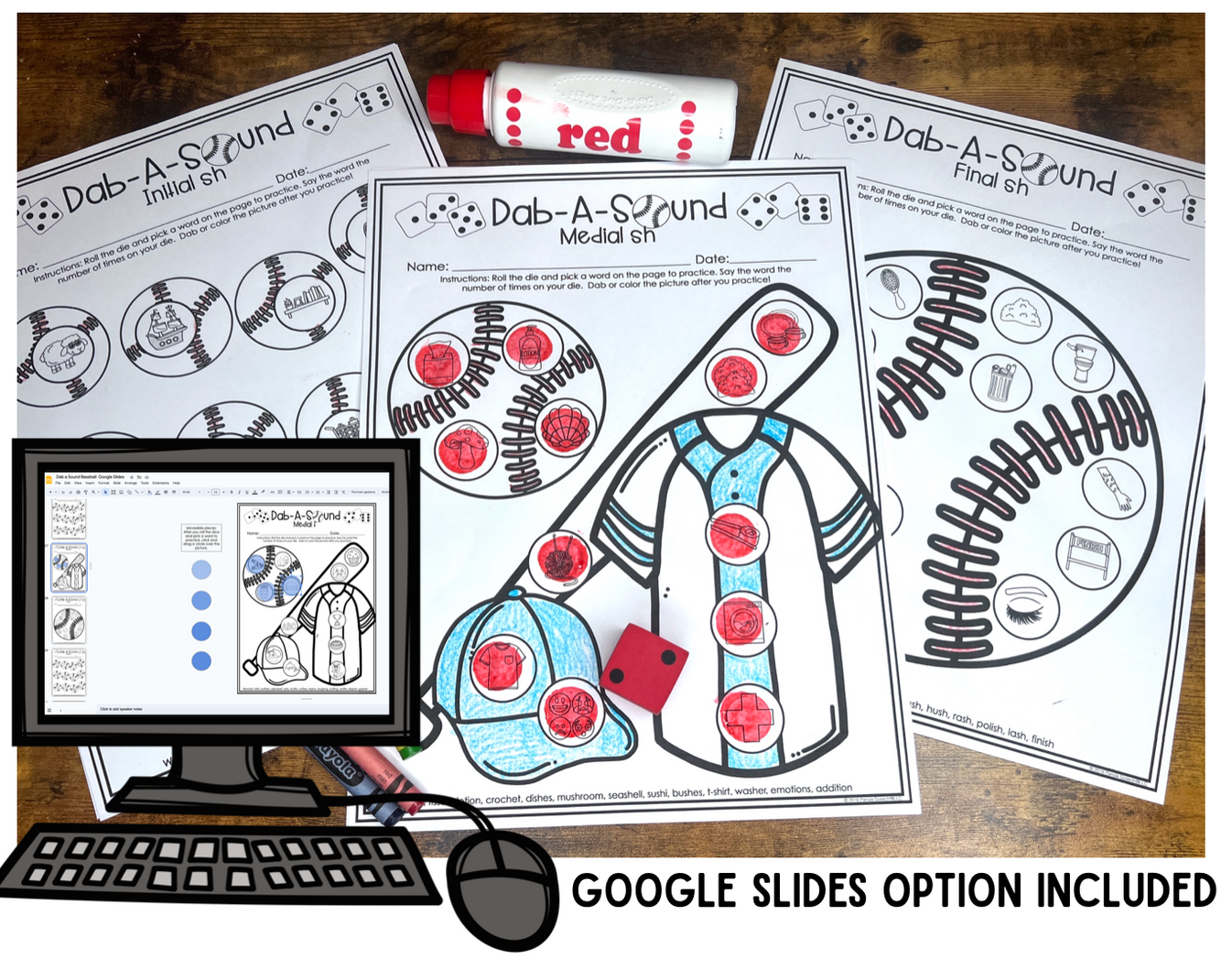 Dab a Sound Baseball Edition ~ Print & Go for Articulation Speech Ther ...