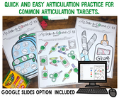 Dab a Sound Back to School Edition ~ Print & Go for Articulation Speec ...