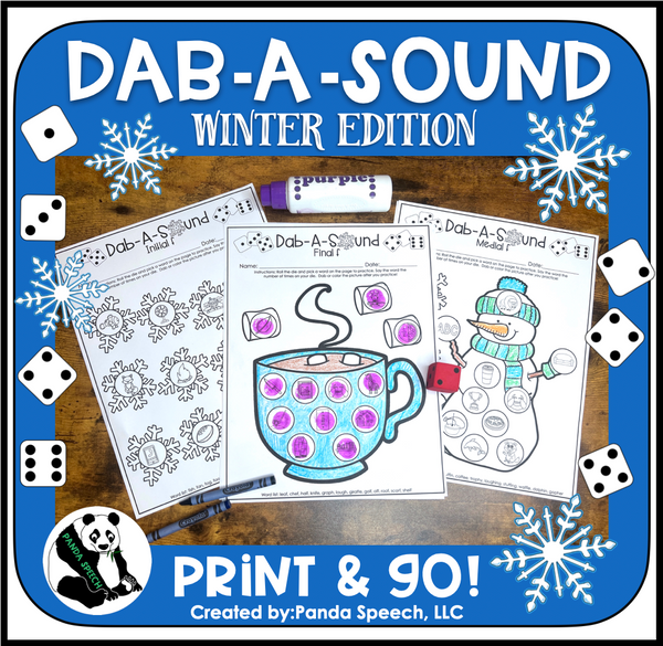 Dab a Sound Winter Edition ~ Print & Go for Articulation Speech Therap ...