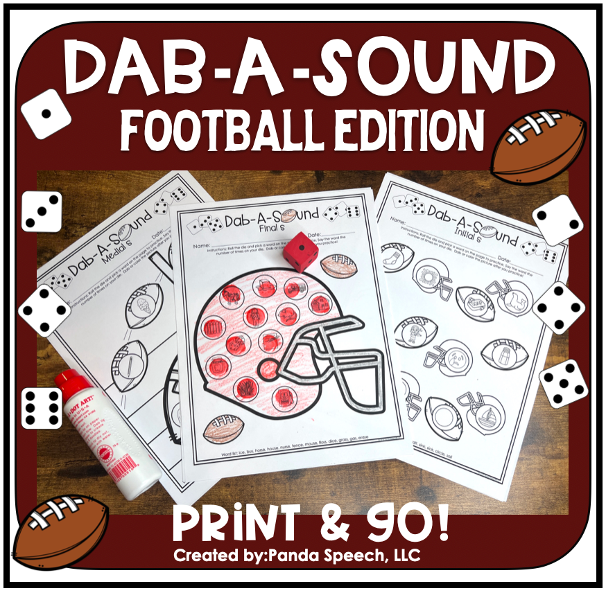 Dab a Sound Football Edition ~ Print & Go for Articulation SpeechThera ...