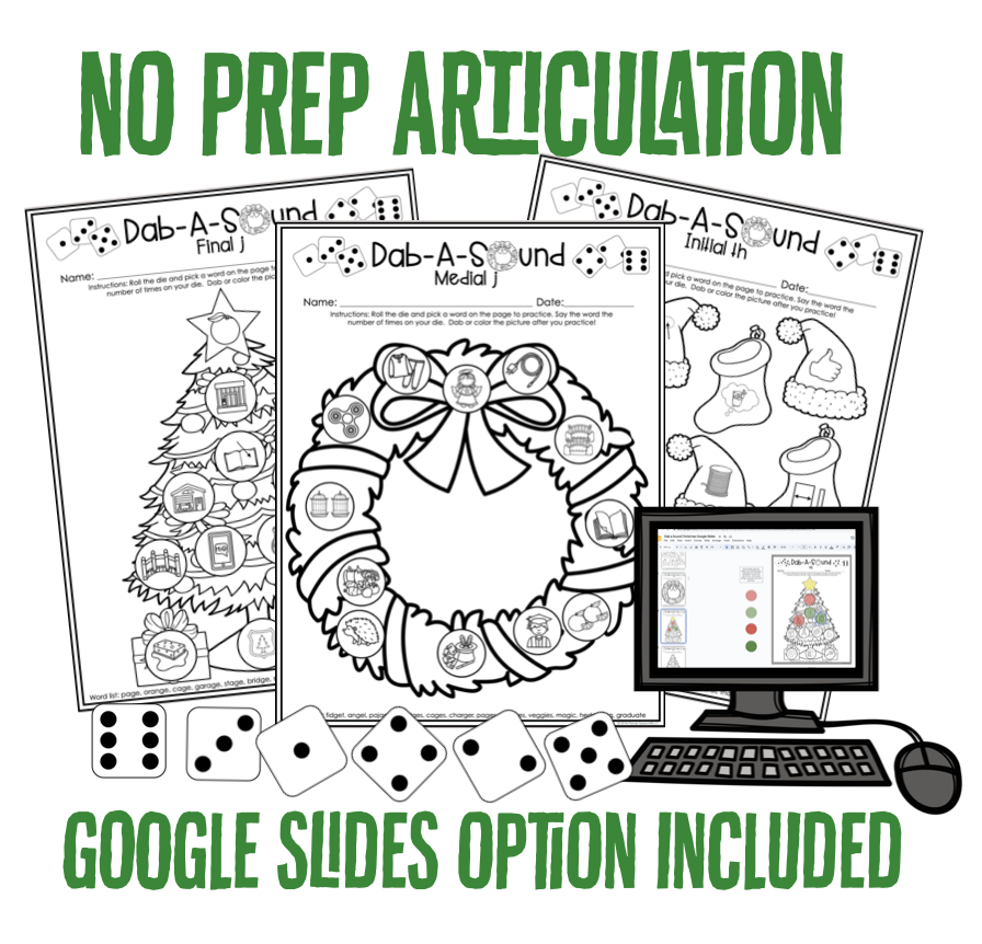 Dab a Sound Christmas Edition ~ Print & Go for Articulation Speech The ...