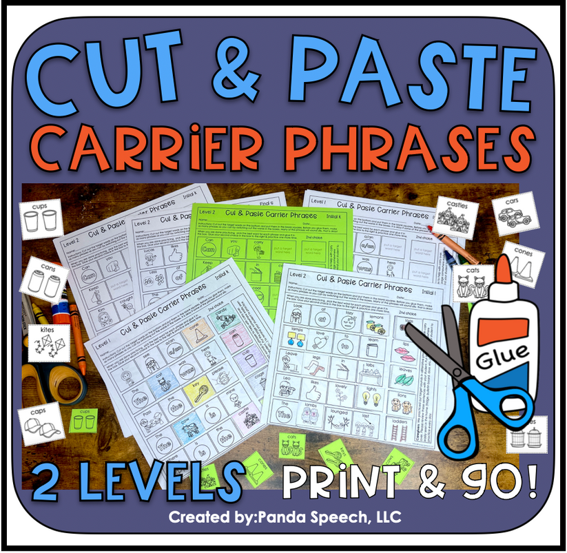 Carrier Phrase Cut & Paste for Articulation 2 levels ~ Print & Go ...