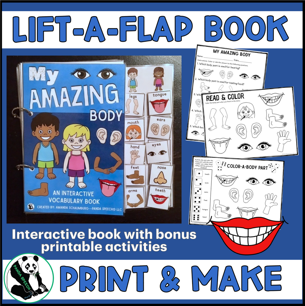 My Amazing Body LIft a Flap Book (Print & Make Book) – Panda Speech LLC
