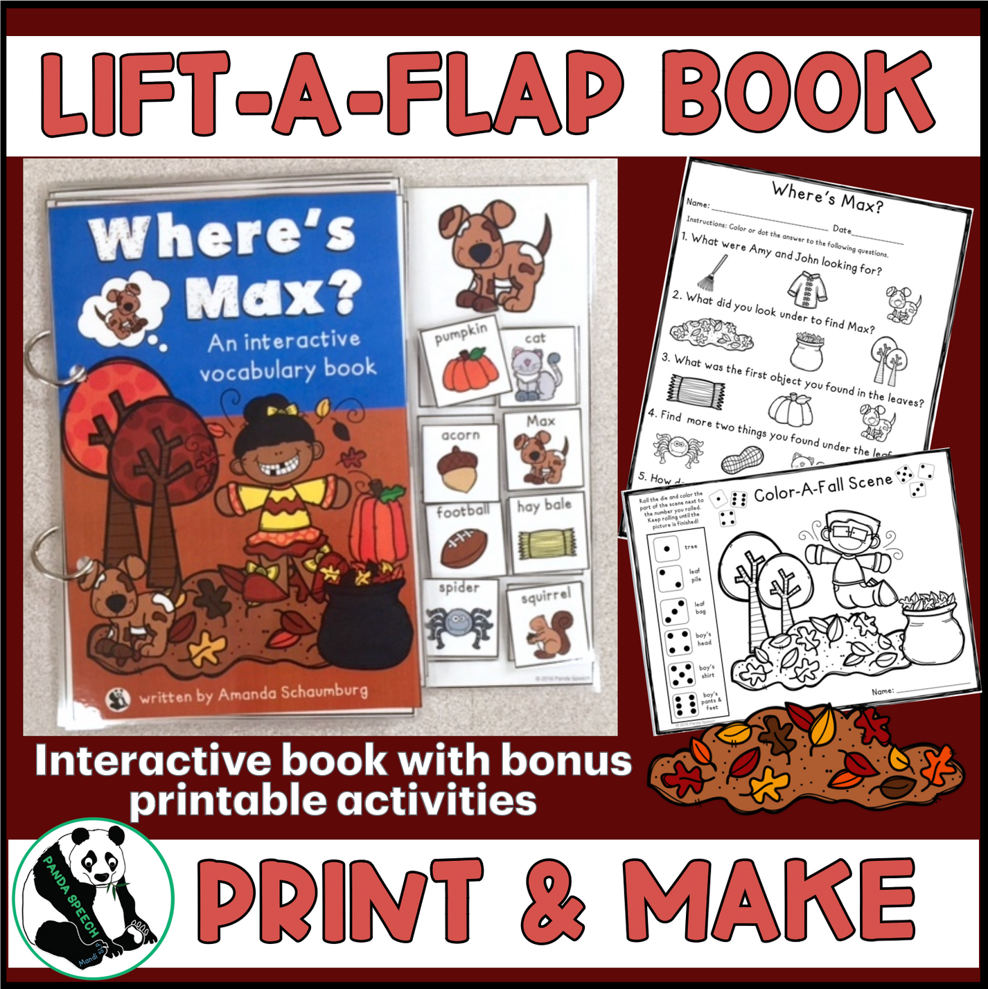 Where's Max? Lift a Flap Book (Print & Make Book) – Panda Speech LLC