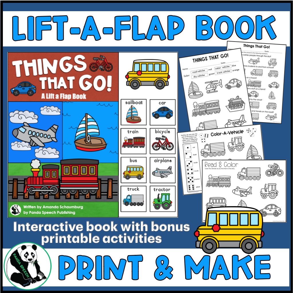 Things that Go! Lift a Flap Book (Print & Make Book) – Panda Speech LLC