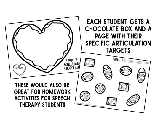 A Box of Articulation Chocolates~ Speech Therapy Cut & Paste Craft ...