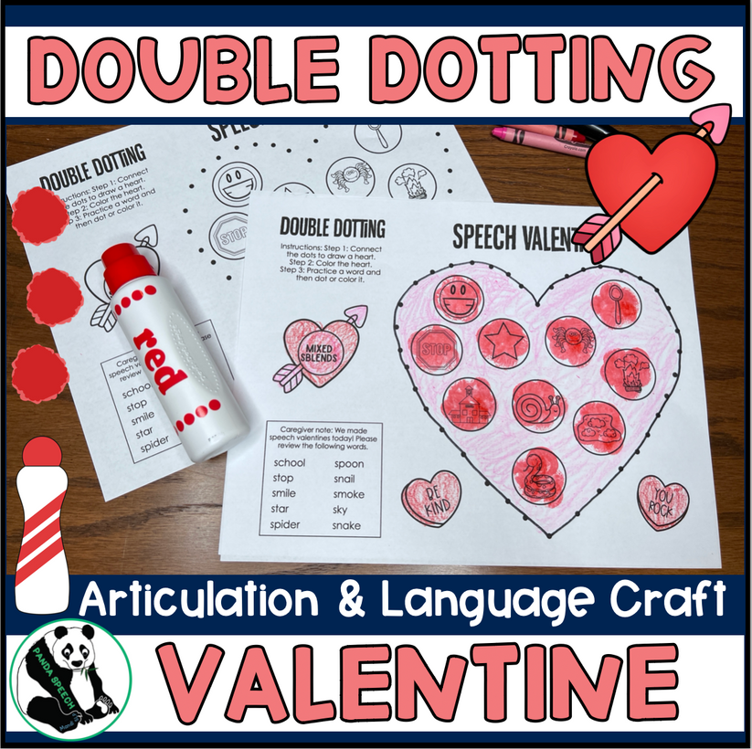 Double Dotting Speech Valentine ~ A Speech Therapy Art Activity – Panda ...