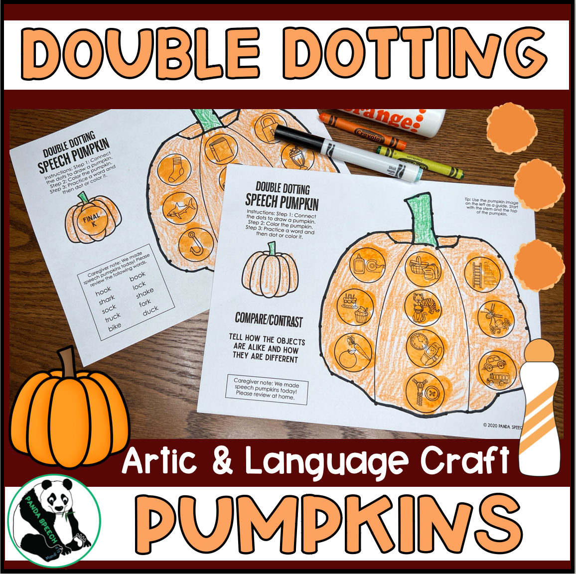 Double Dotting Speech Pumpkin ~ A Speech Therapy Art Activity – Panda ...