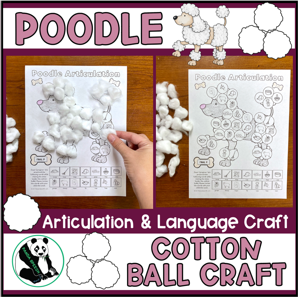 Poodle Articulation and Language! Speech Therapy Cotton Ball craft ...