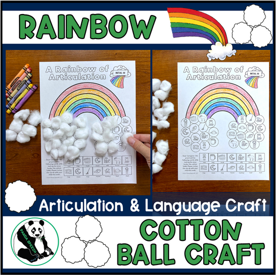 A Rainbow of Articulation and Language! Speech Therapy Cotton Ball cra ...