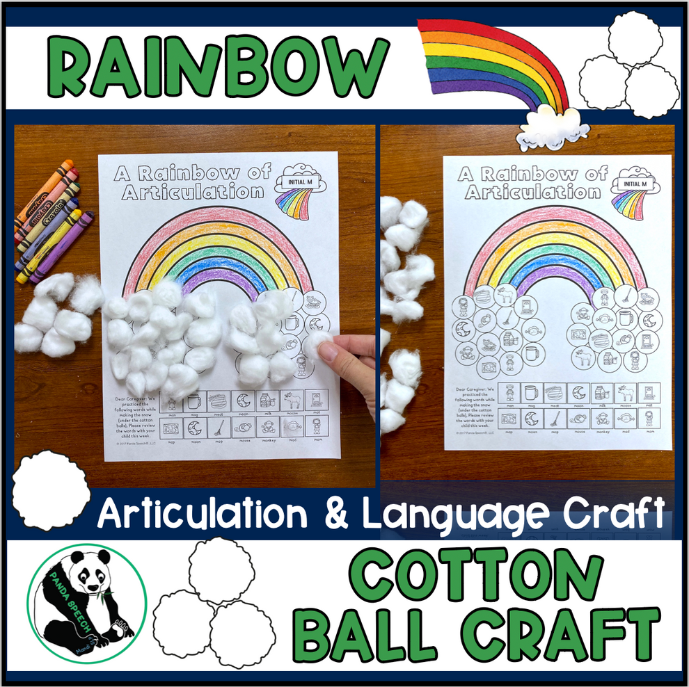 A Rainbow of Articulation and Language! Speech Therapy Cotton Ball cra ...
