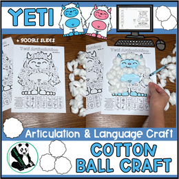 Yeti Articulation and Language! Speech Therapy Cotton Ball craft ...