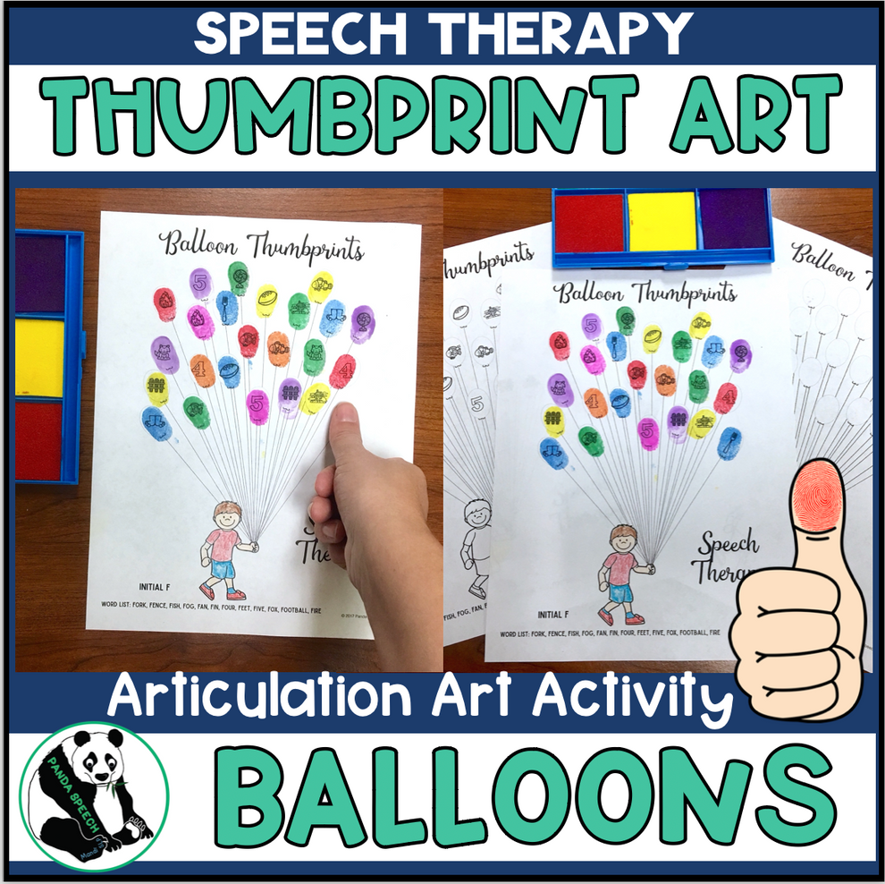 Balloon Thumbprints A Speech Therapy Craft Activity ~ Articulation Pra ...