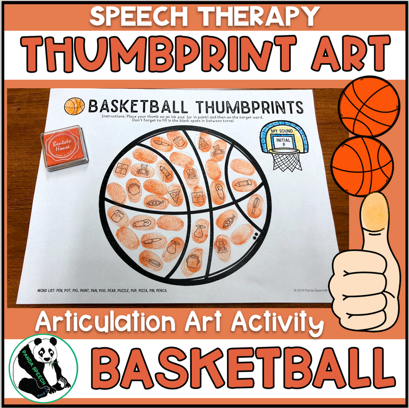 Basketball Thumbprints A Speech Therapy Craft Activity ~ Articulation ...