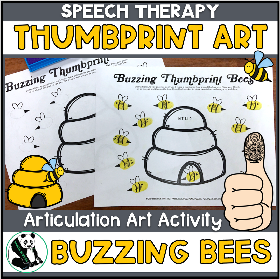 Buzzing Bees Thumbprints A Speech Therapy Craft Activity ~ Articulatio ...
