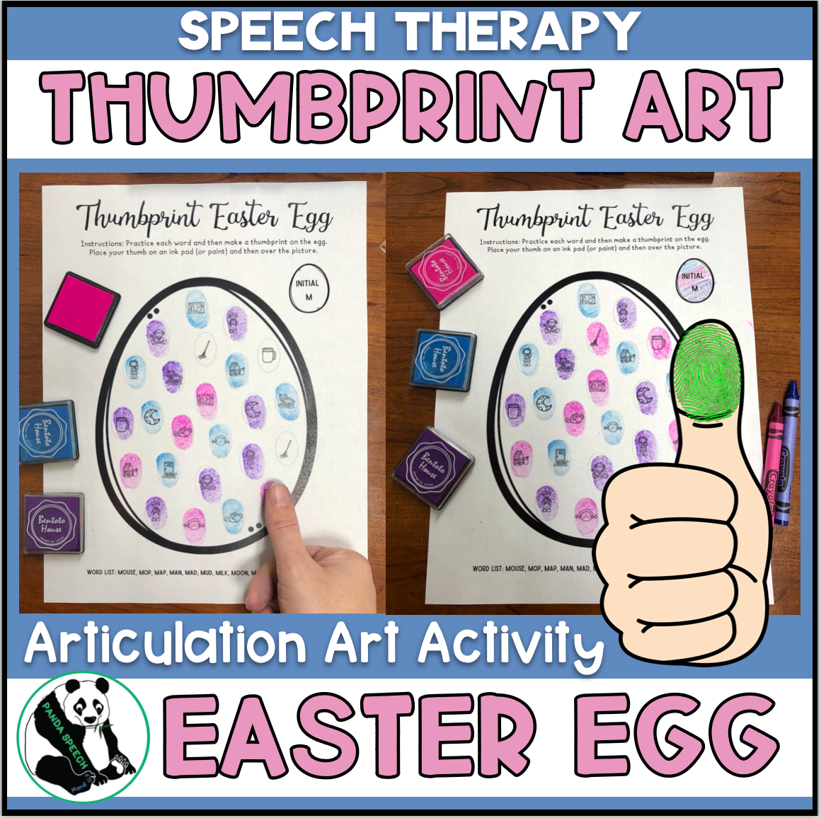 East Egg Thumbprints A Speech Therapy Craft Activity ~ Articulation Pr ...