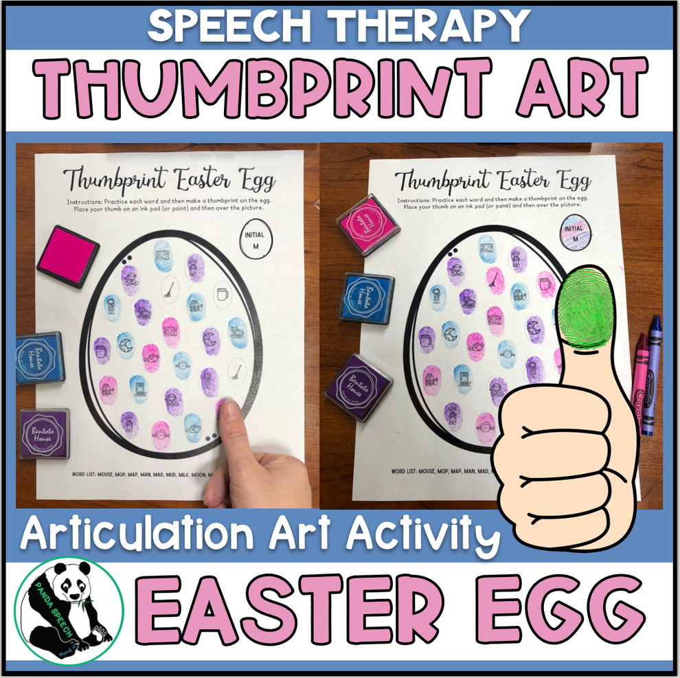 East Egg Thumbprints A Speech Therapy Craft Activity ~ Articulation Pr ...