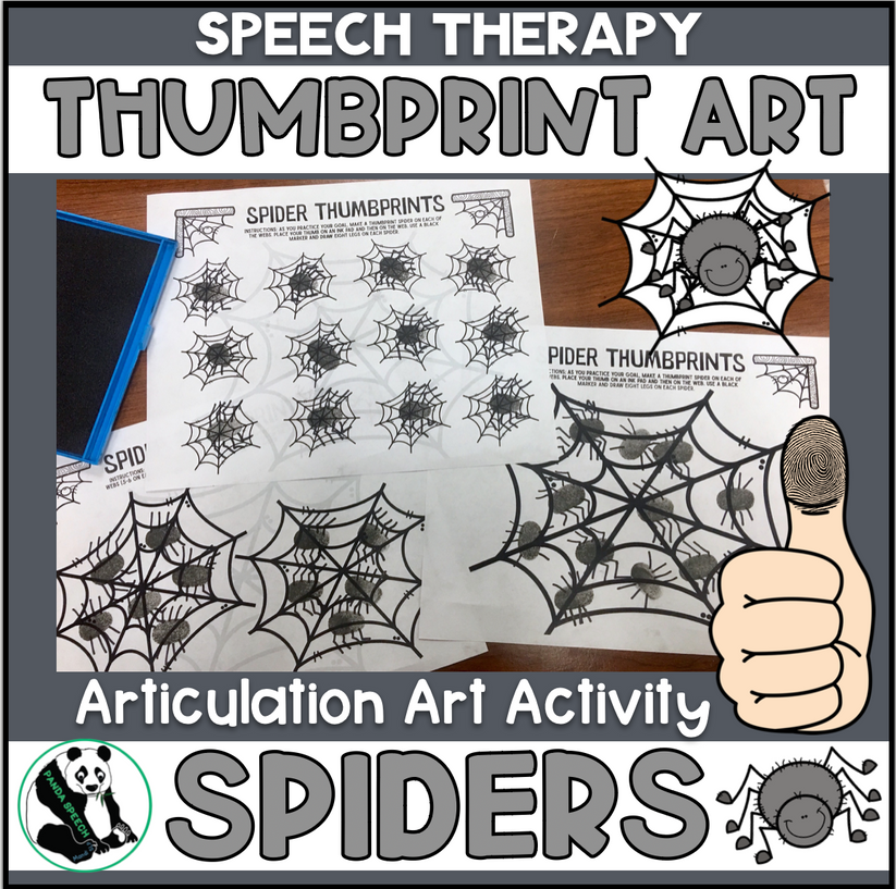 Spider Thumbprints A Speech Therapy Craft Activity ~ Articulation Prac ...