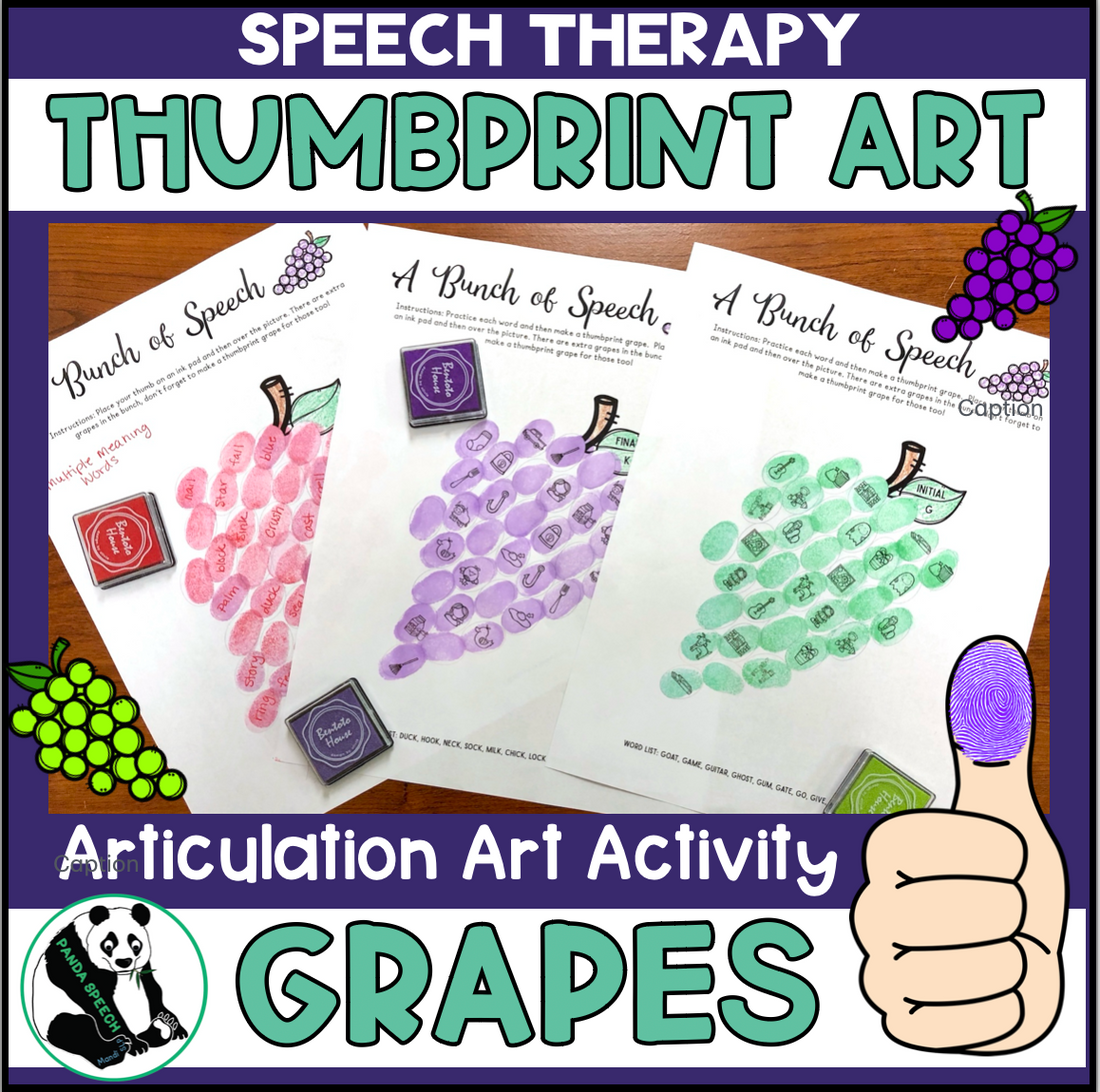 Grape Thumbprints A Speech Therapy Craft Activity ~ Articulation Pract ...