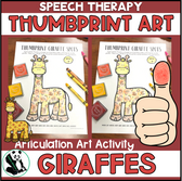 Giraffe Spots Thumbprints A Speech Therapy Craft Activity ~ Articulati ...